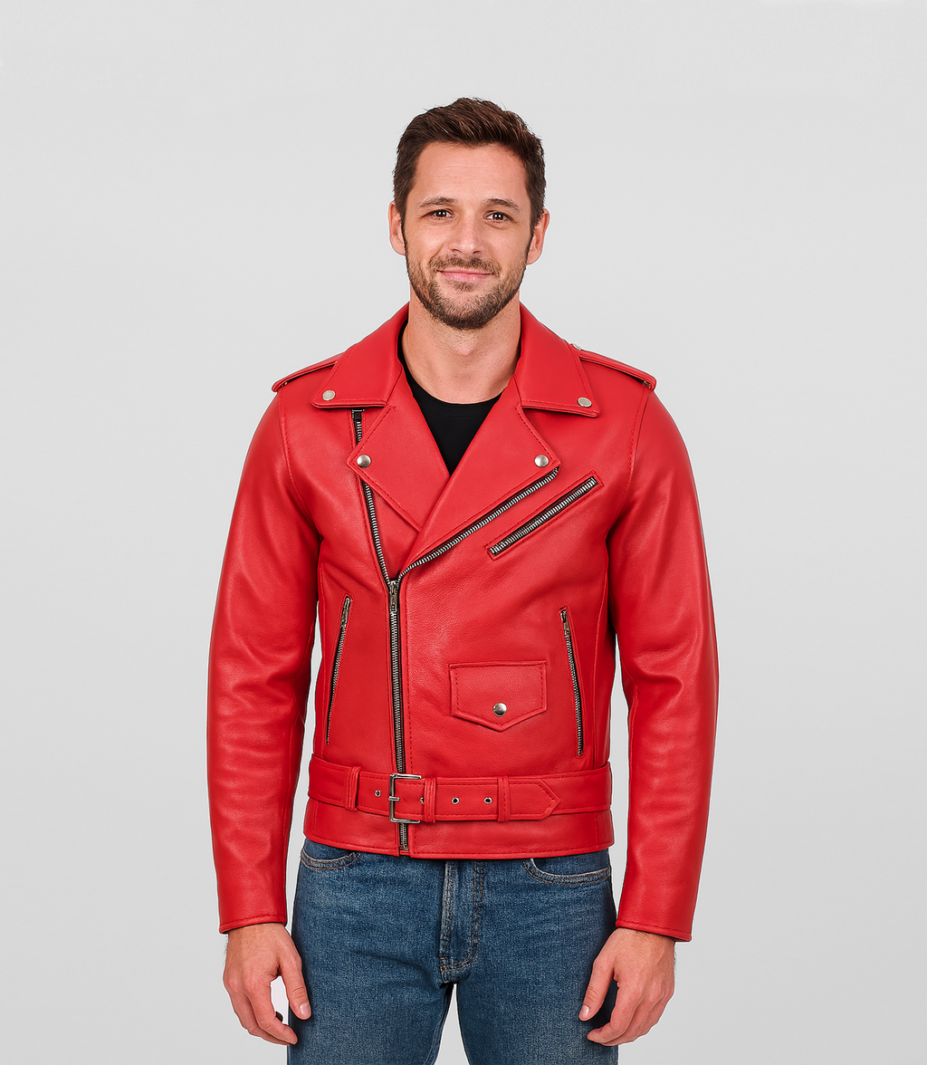 Mens Brando Perfecto Motor Biker Leather Jacket – Bashir and Sons London